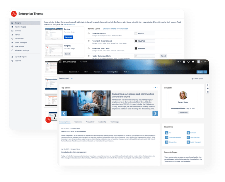 Enterprise Theme for Confluence intranets - bitvoodoo apps