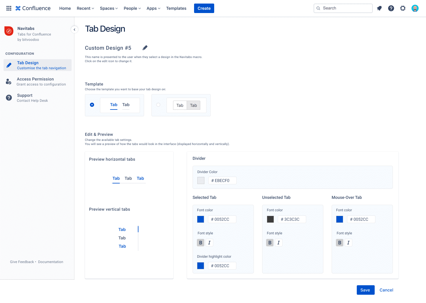 Navitabs Cloud: Customized Tab Designs in Confluence | bitvoodoo apps