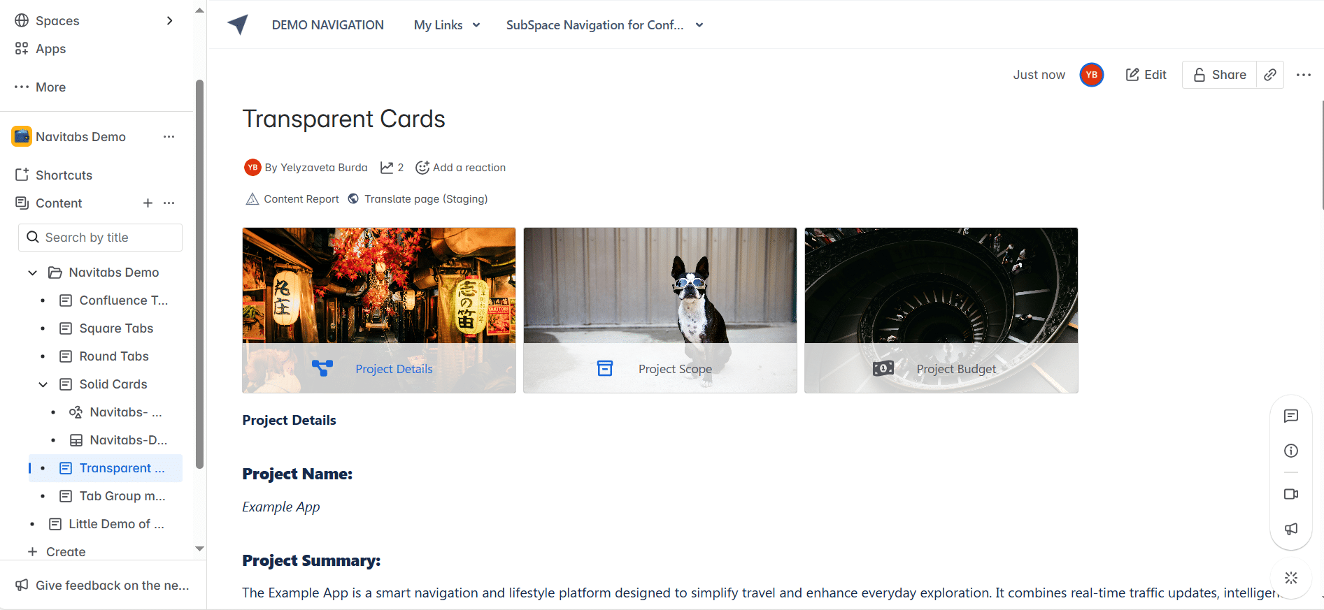 New Interface, Custom Tabs & Card Navigation for Confluence
